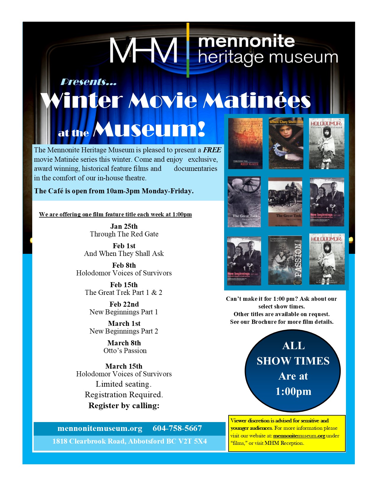 Movie Matinees Series - Mennonite Heritage Museum