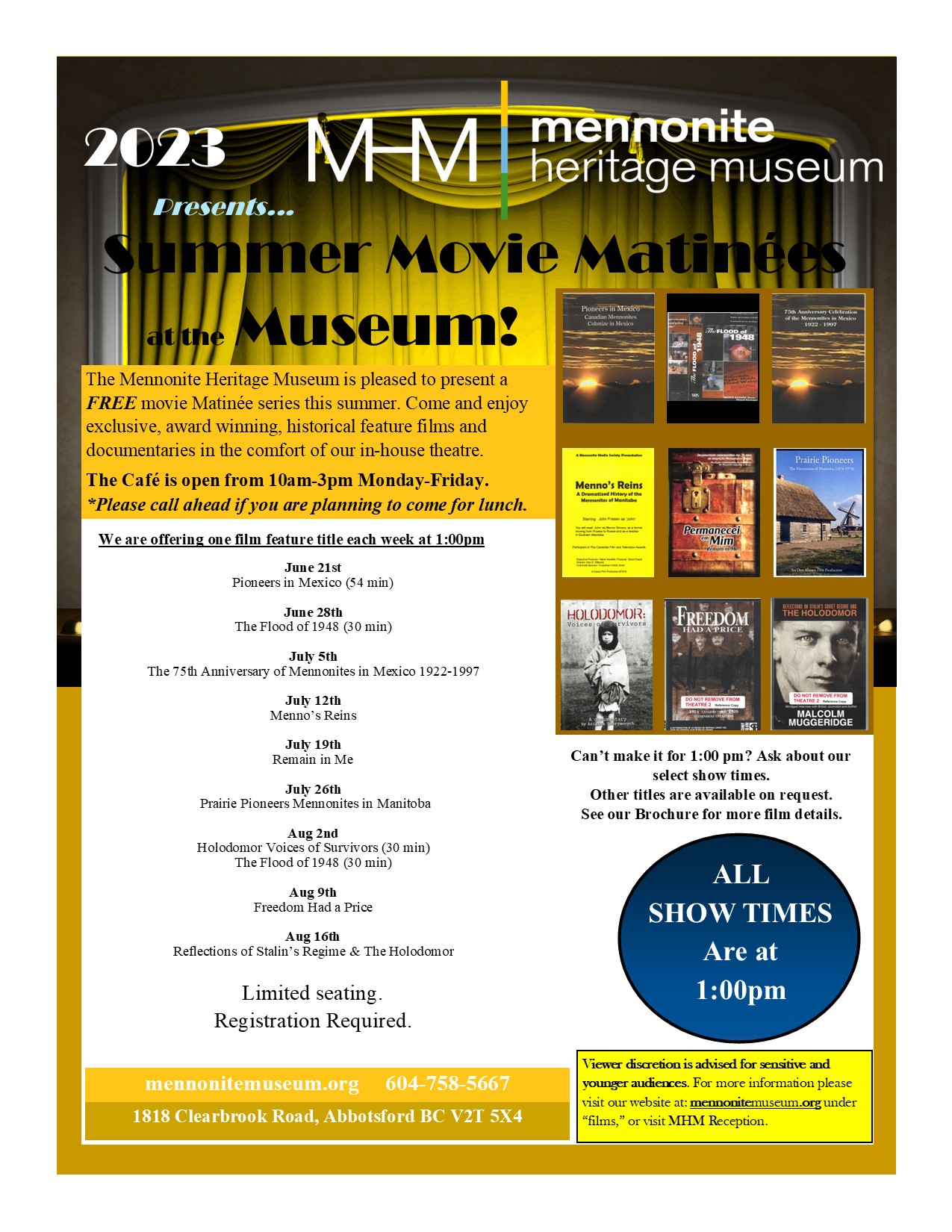 Movie Matinees Series - Mennonite Heritage Museum